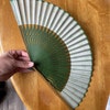 Beautiful Green Leaf Pattern Folding Fan, Tree of Life Hand Fan ...