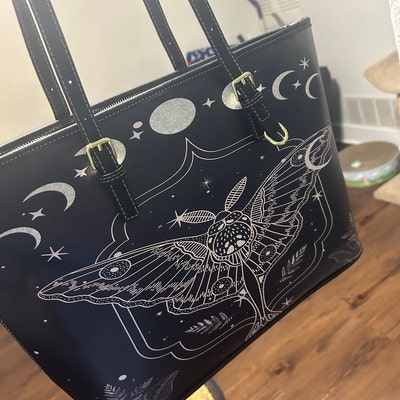 Goth Roses Moth Witchy Handbag, Moth Witch Purse, Dark Cottagecore Moth ...