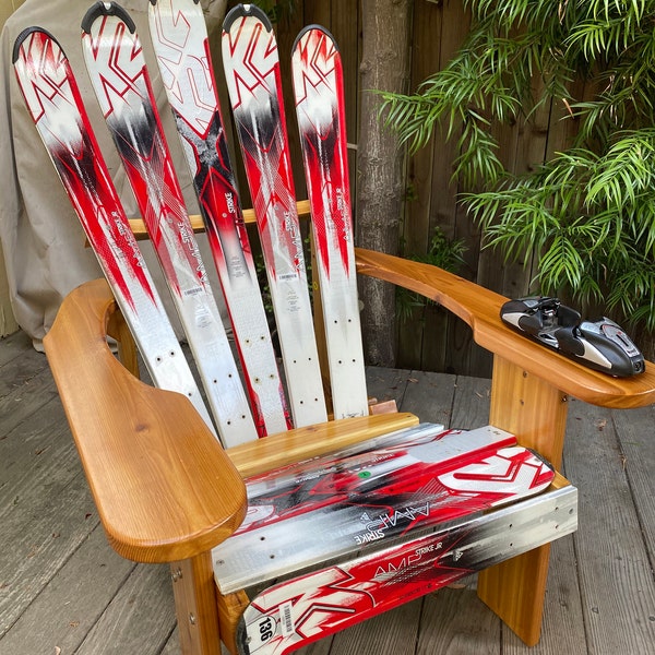 Adirondack Chair Made With Reclaimed Snow Skis - Etsy