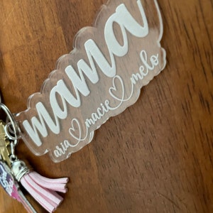 Mama Keychain With Kids Name Mama Keychain Customized Mom - Etsy