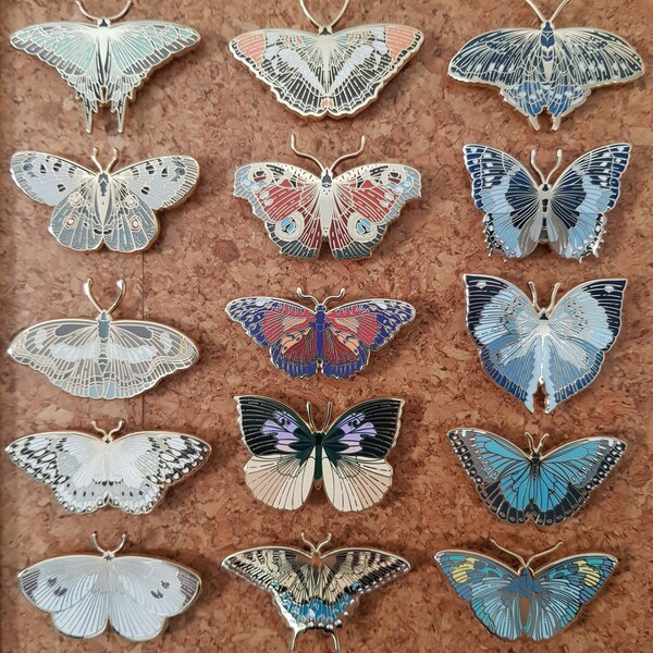 Glassy Bluebottle Butterfly Enamel Pin - Etsy