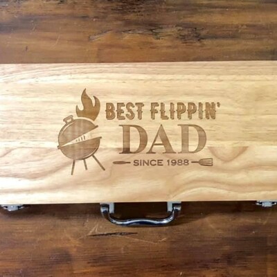 Gift for Dad, Personalized Grill Set, Custom Father's Day Gift, BBQ ...