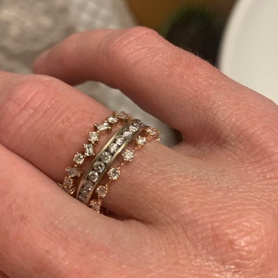 Gold Ring / 14k Gold 3MM Ribbed Ring / Stackable Band Ring / - Etsy