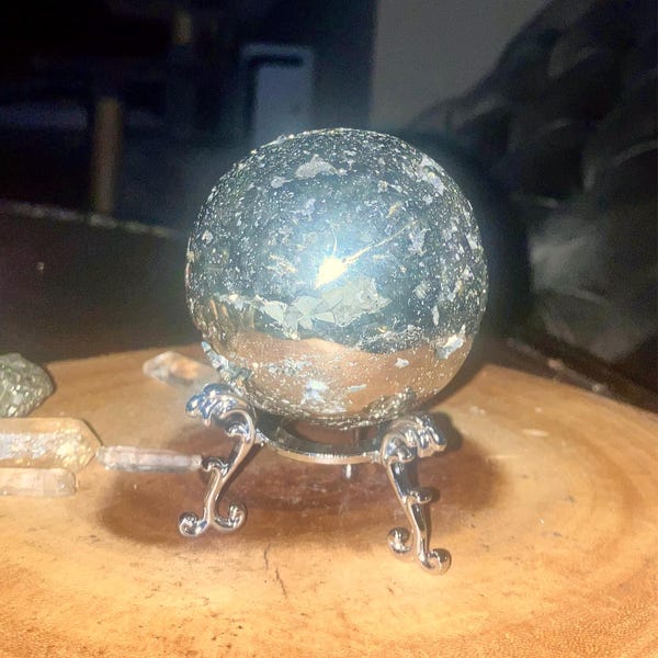 Peruvian Pyrite Sphere With Druzy – Crystal Display Holder Included - Etsy