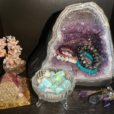 Amethyst Crystal Cluster Display With Stand Crystal Amethyst - Etsy