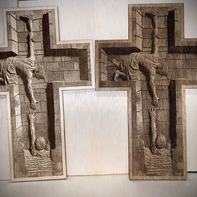 Digital Engraving File jesus Cross Well 3D Illusion File for - Etsy