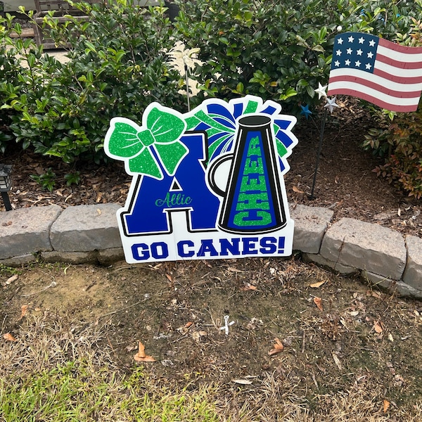 Cheer Personalized Squad Sign, Customize Name & Initial, School Spirit ...