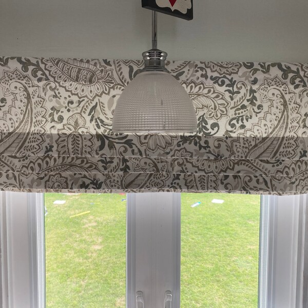 Paisley Faux Roman Shade/ Lined Mock Roman Valance / Fake Roman Shades ...