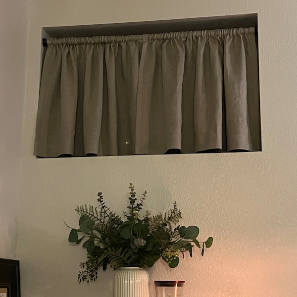 Natural Linen Cafe Curtains|short Curtains|rustic Kitchen Curtains|1 ...