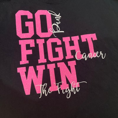 Go Fight WIN Breast Cancer Football Awareness October Pink Out Ribbon ...