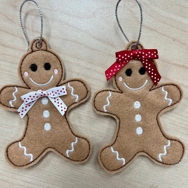 Machine Embroidery Design -ITH Gingerbread Man Christmas Ornament (4x4 ...