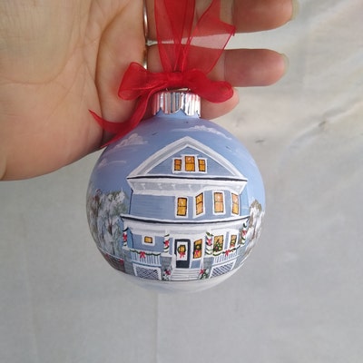 Custom Schoolhouse Christmas Ornament Painted With Your Childs School ...