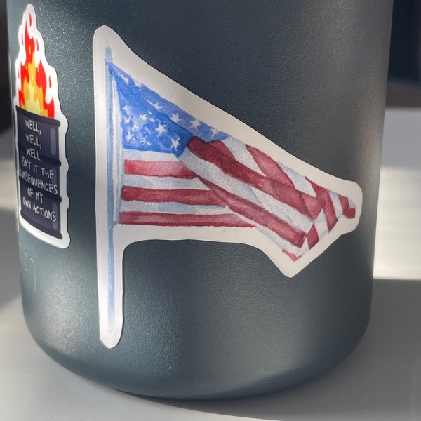 American Flag Watercolor Vinyl Sticker - for Water Bottles and Laptops ...