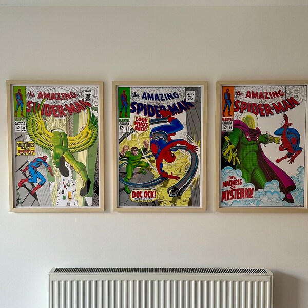 Spider-man Wall Art | Digital Download | Marvel Comic Cover X 3 ...