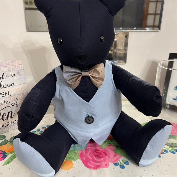 Memory Bear With Vest - Etsy