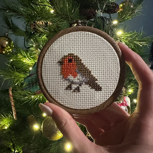 Robin Cross Stitch Kit - Beginners Counted Cross Stitch Mini Kit - DIY ...