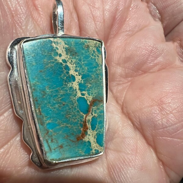 Blue Sea Sediment Jasper Pendant 925 Sterling Silver Pendant Sea ...