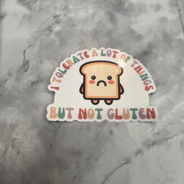 Can't Tolerate Gluten Sticker / Gluten / Lactose / Dairy / Vinyl - Etsy