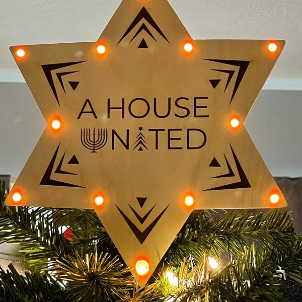 Star of David Tree Topper A House United™ Jewish Christmas Chanukah ...