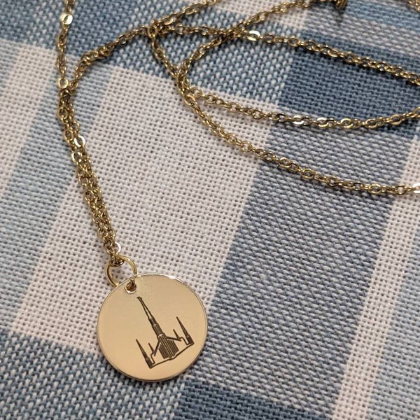 Custom Temple Necklace - Laser Engraved Temple Necklace - Personalized ...