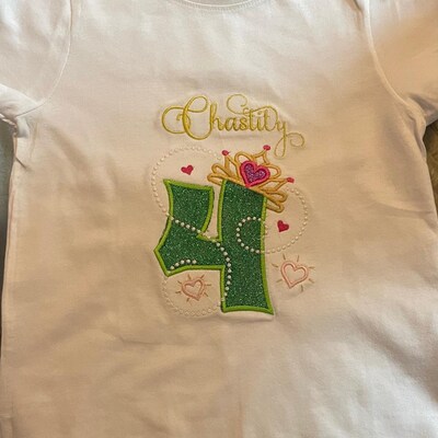 Princess Tiara Pearls 4 Applique Machine Embroidery Design Birthday ...