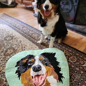 Custom Pet Portrait Rug Personalized Cartoon Pet Rug, Animals, Dog, Cat ...