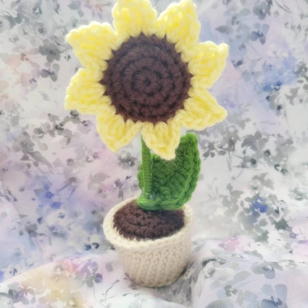 Sunflower in a Pot Crochet PATTERN, Crochet Sunflower Pattern PDF, Mini ...
