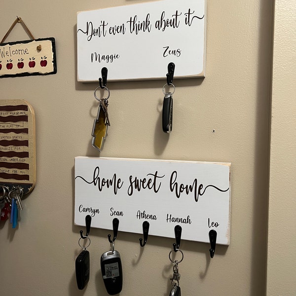 Home Sweet Home Key Holder for Wall, Custom Key Rack, Personalized ...