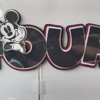 Modern Mickey Mouse Cake Topper, Mickey Mouse Theme, Personalized ...