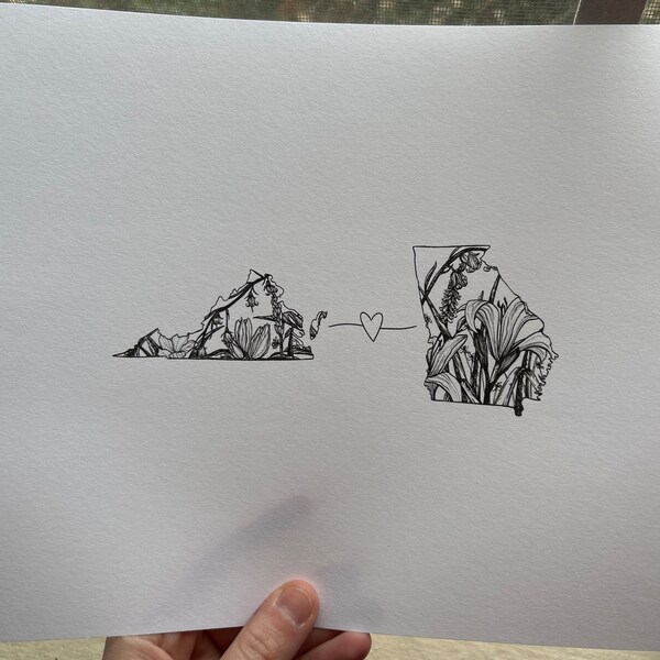 Digital Download: Long Distance Art, Long Distance Gift (large Heart ...