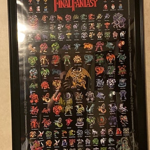 Final Fantasy 1 Retro NES Style Poster 4 Fiends Chaos Monsters & Heroes ...