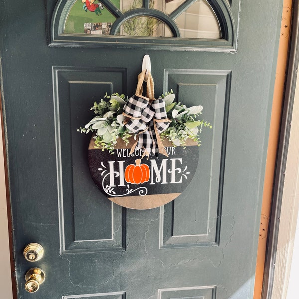 Fall Front Door Decor | Fall Door Hanger | Fall Welcome Sign | Seasonal ...
