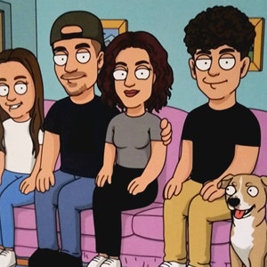 SALE Custom Family Guy Portrait, Cartoon Style, Personalized Family ...