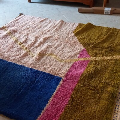 Beige and White Checkered Rug, Moroccan Checkered Rug, Beige Area Rug ...