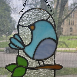 Bird Song Stained Glass Pattern, A4, Robin Stained Glass Patterns ...