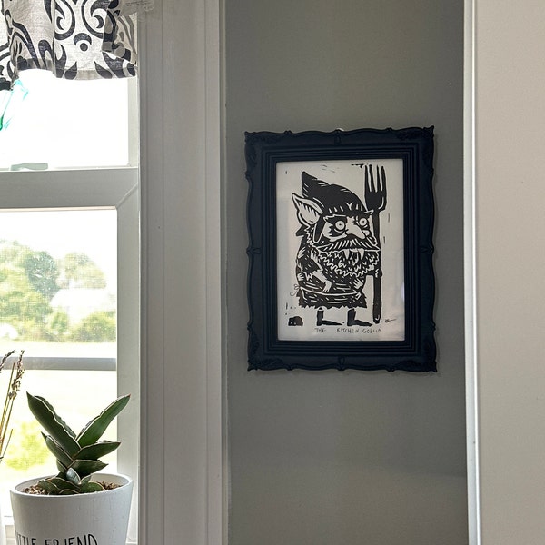 The Kitchen Goblin, Goblin Print, Kitchen Print, Weird Wall Art, Occult ...