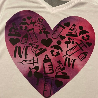 IVF SVG DXF in Vitro Infertility Awareness Heart Baby Science Icon ...