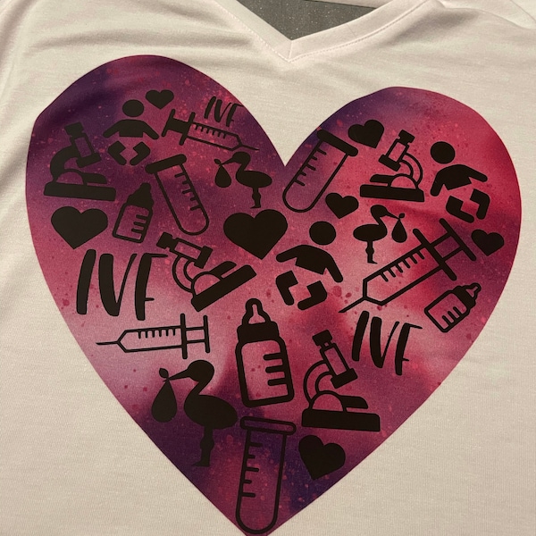 IVF SVG DXF in Vitro Infertility Awareness Heart Baby Science Icon ...