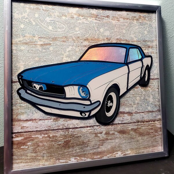 Retro Car Layered Design for Cutting, Vector File for Laser and Paper ...