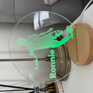 Personalised LED Desk Table Lamp Football Design Night Light Custom ...