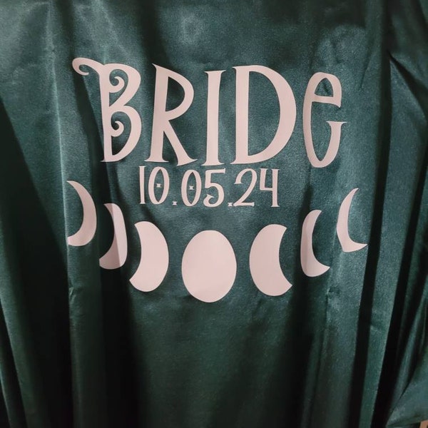 Brides Moon Coven Robe, Maid of Honor Robe, Witch Bridal Party Robe ...