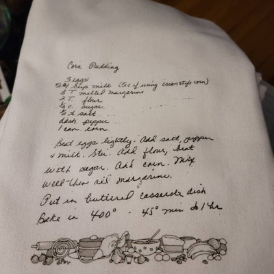 Custom Tea Towels/family Recipe Kitchen Towels/handwriting Recipe ...