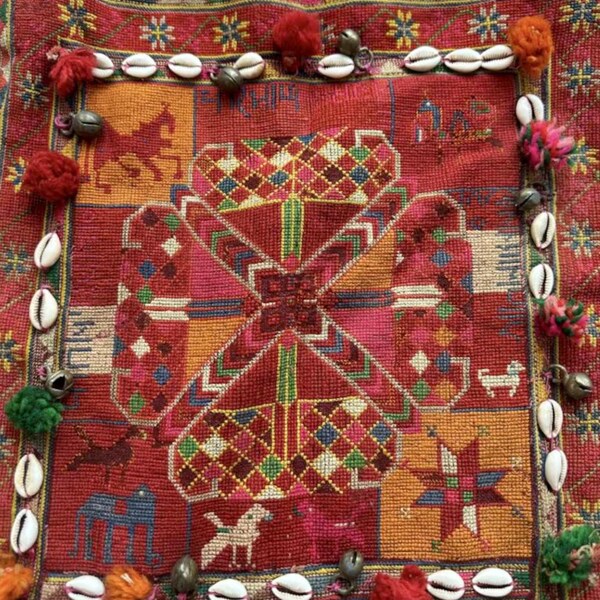 Colombian Mola Vintage Applique Cloth Pouch Textile Art From South ...