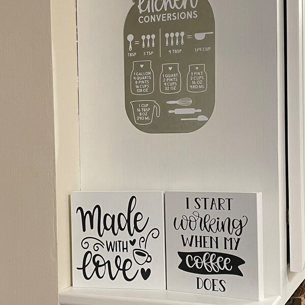 Small Kitchen Signs, Farmhouse Kitchen, Gray, Black, White, Distressed ...