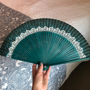 Elegant Green Folding Fan, Classic Hand Fan, Christmas Gift, Best ...