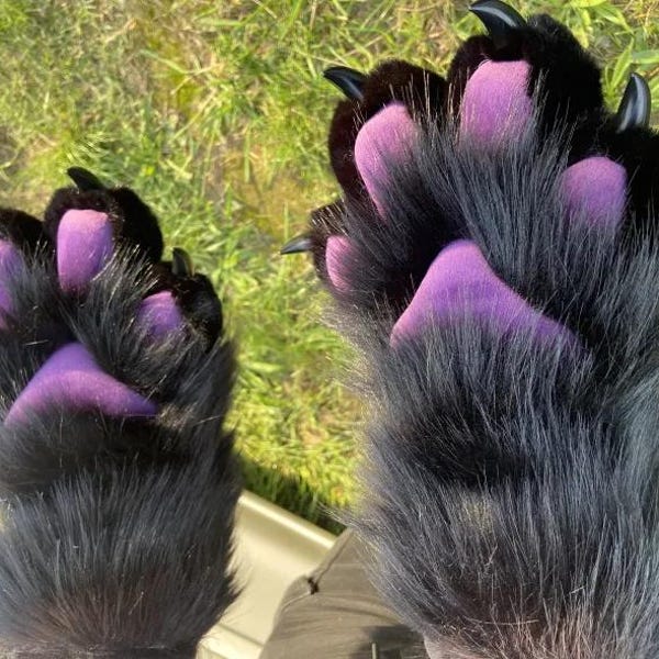 Furry Paws With Star Pattern and Colorful Style | Fluffy Fursuit ...