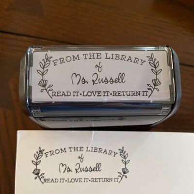 LIBRARY STAMP, Library of Stamp, Custom Library Stamp, Book Stamp, This ...