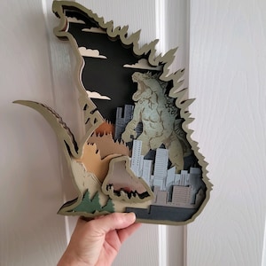 Laser Cut Godzilla With Interior Design - Etsy
