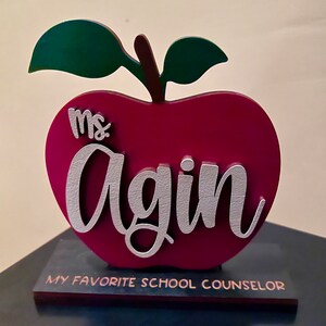 Personalized Apple Name Plate, Teacher Name Plate, Back to School ...