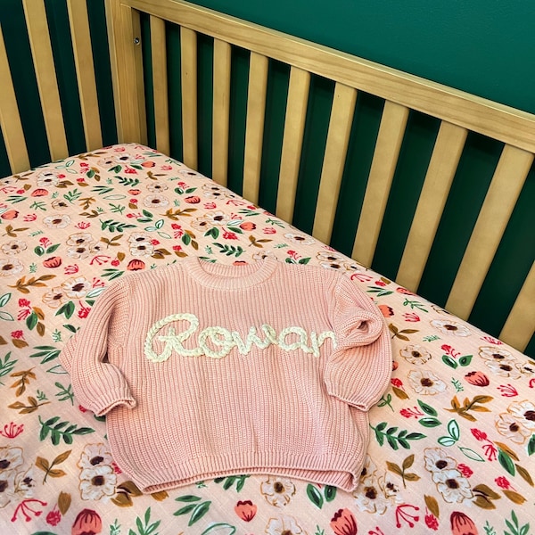 Custom Name Baby Sweater,personalized Hand Embroidered Baby Sweater ...